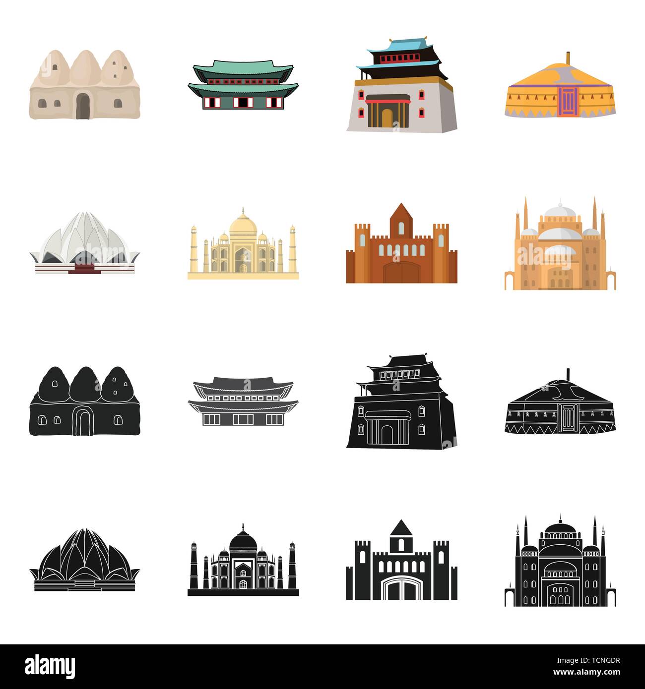 Vector design of town and chinatown logo. Collection of town and asian ...