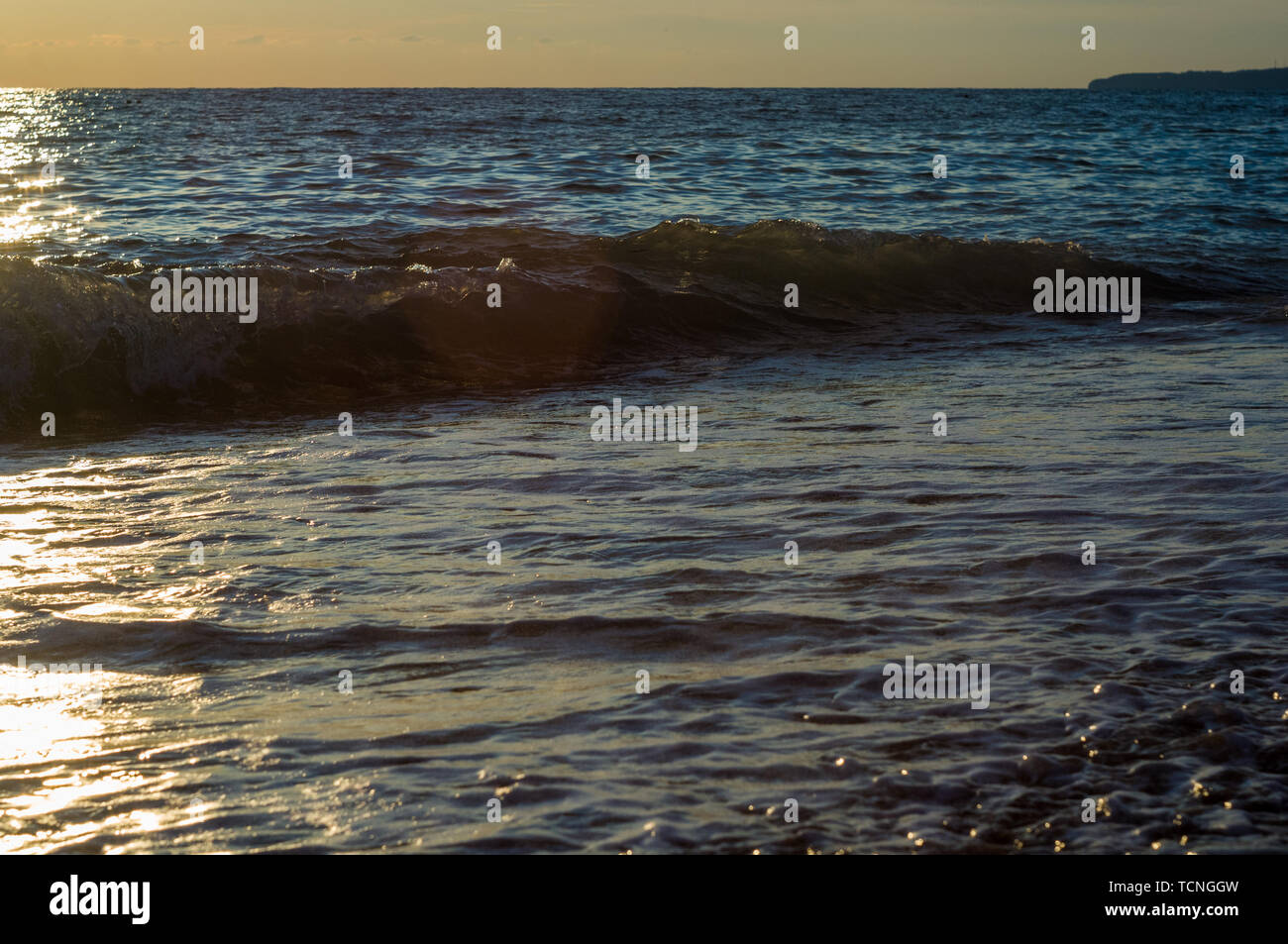 Amazing sea sunset, the sun, waves, clouds Stock Photo - Alamy