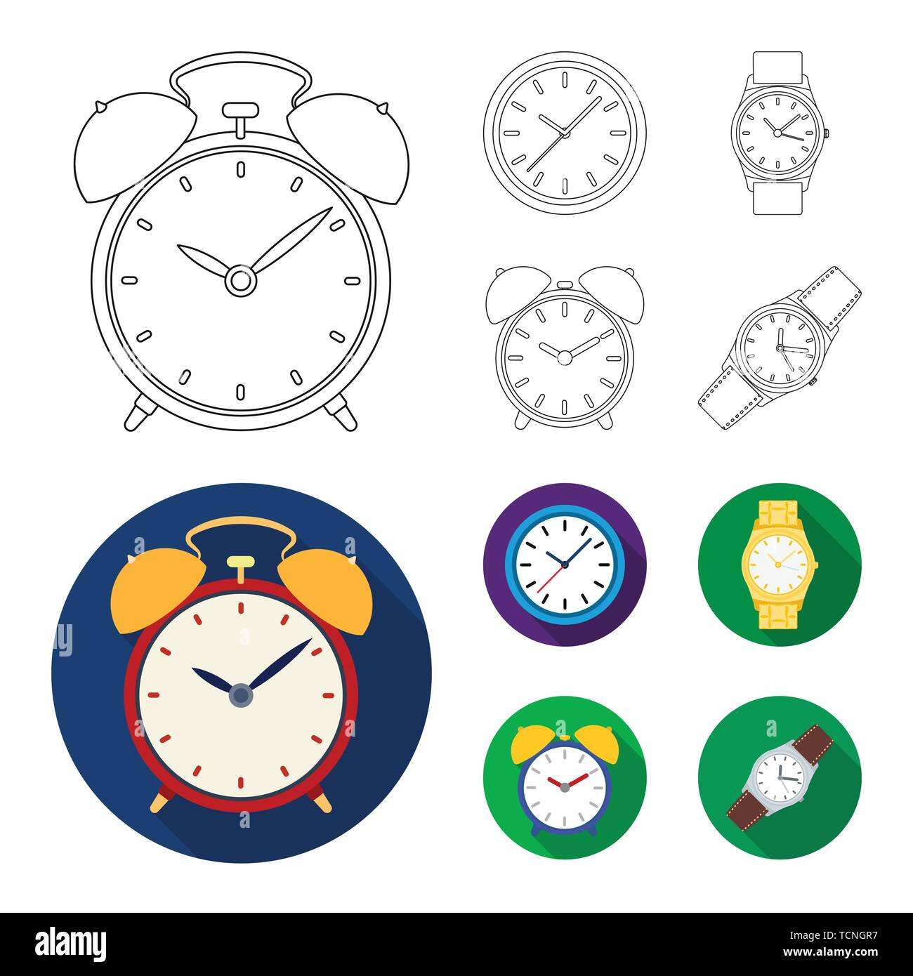 Isolated object of time and hour symbol. Set of time and business stock ...