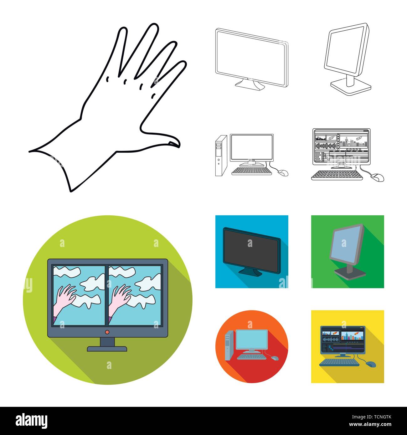 Vector design of screen and computer symbol. Collection of screen and ...