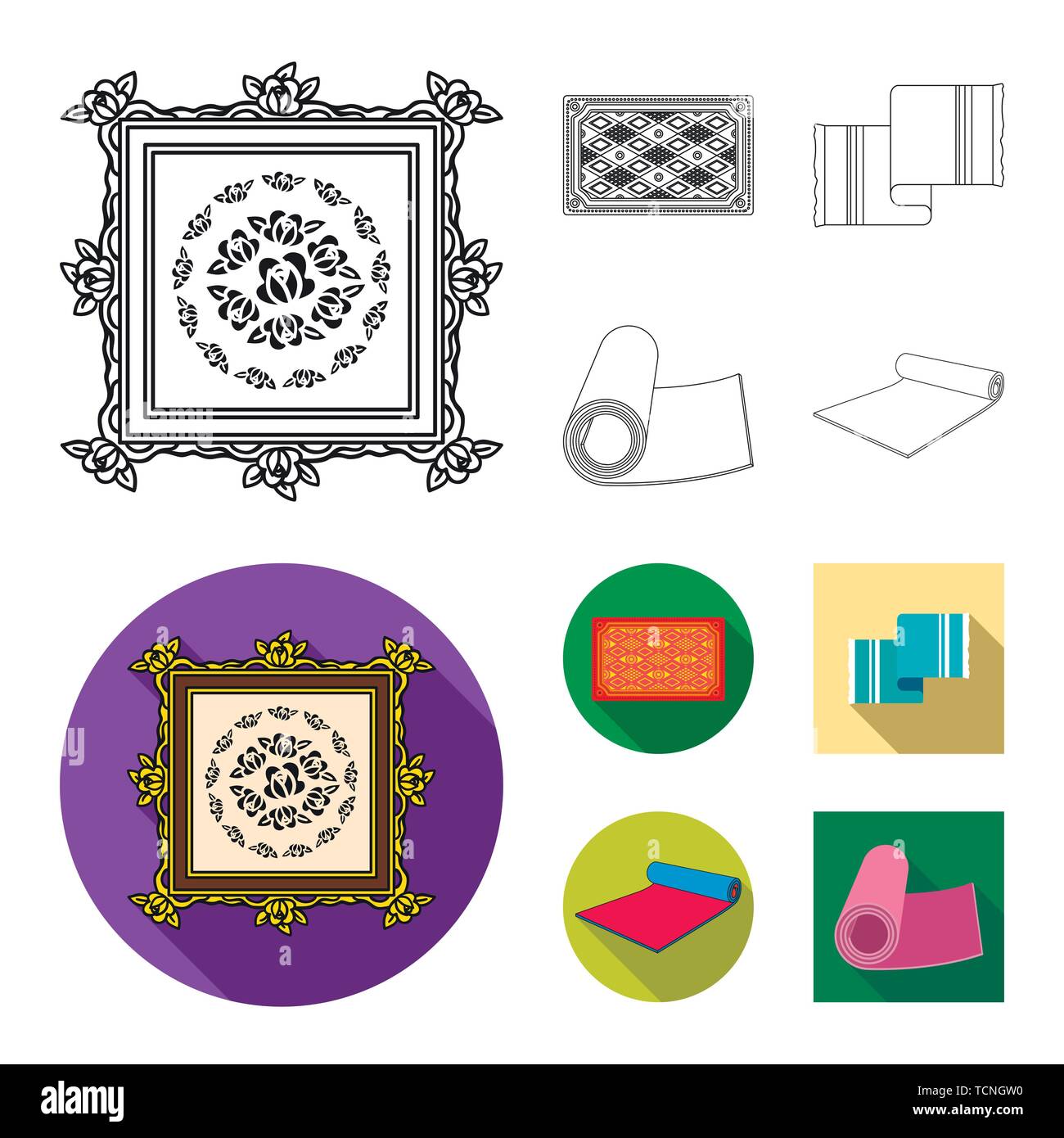 Persian carpet roll Stock Vector Images - Alamy