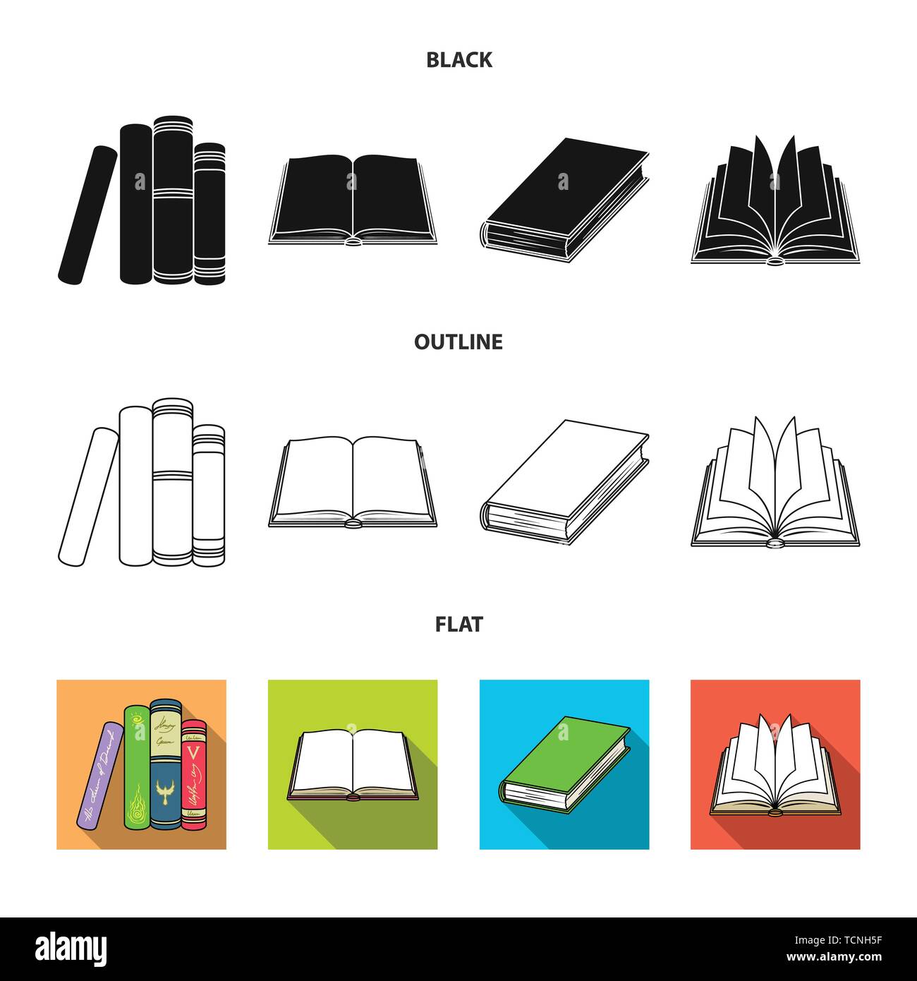 Vector design of library and textbook symbol. Set of library and school ...