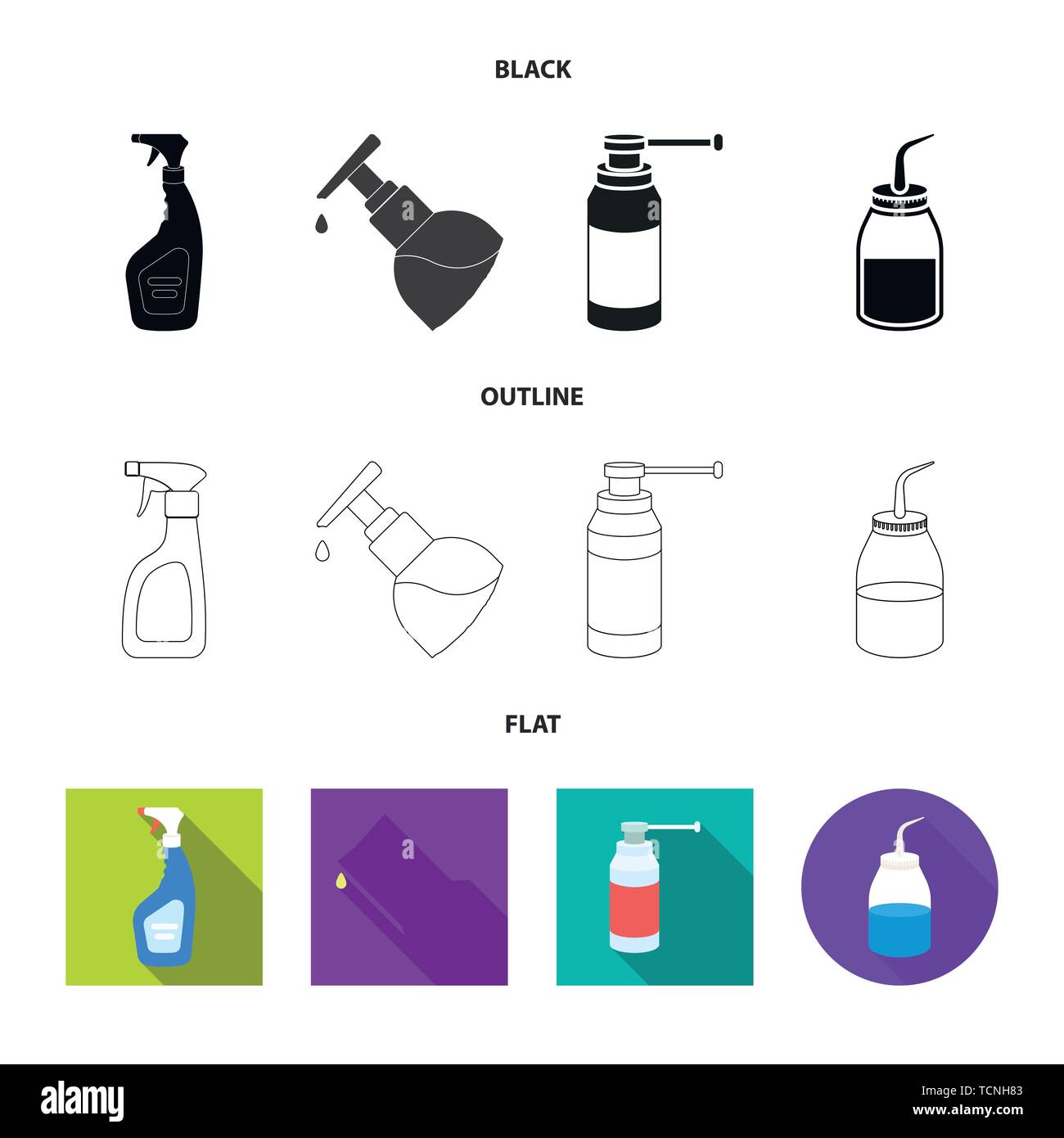 Vector design of sprayer and liquid logo. Collection of sprayer and ...