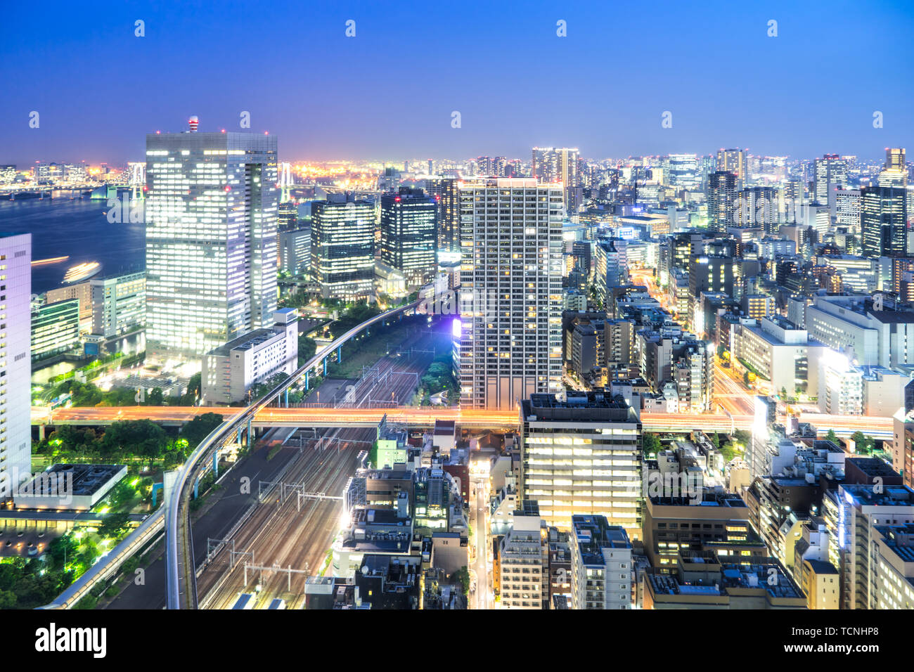 Cityscape and skyline of Tokyo at night Stock Photo - Alamy