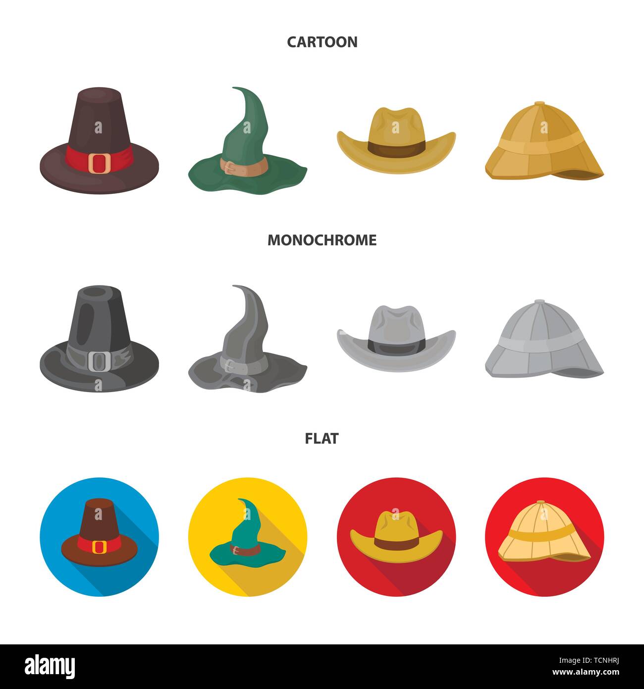 Vector design of hat and cap symbol. Set of hat and model stock vector ...