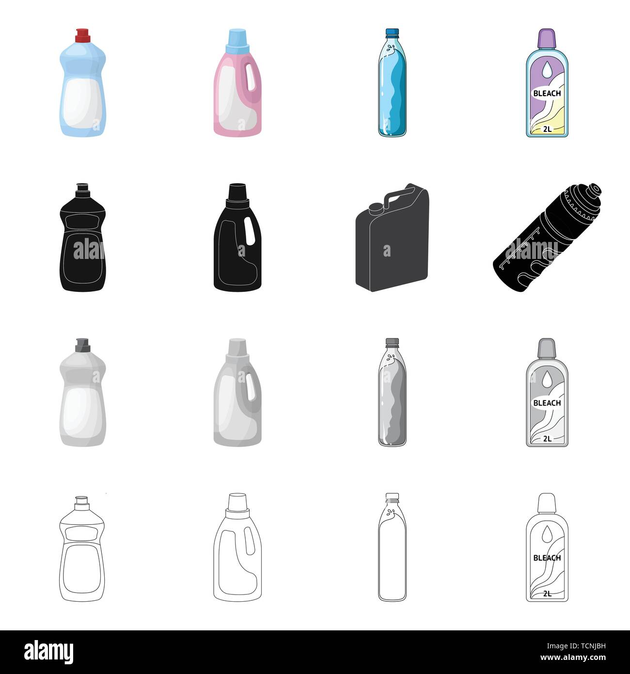 Vector design of plastic and container symbol. Set of plastic and ...