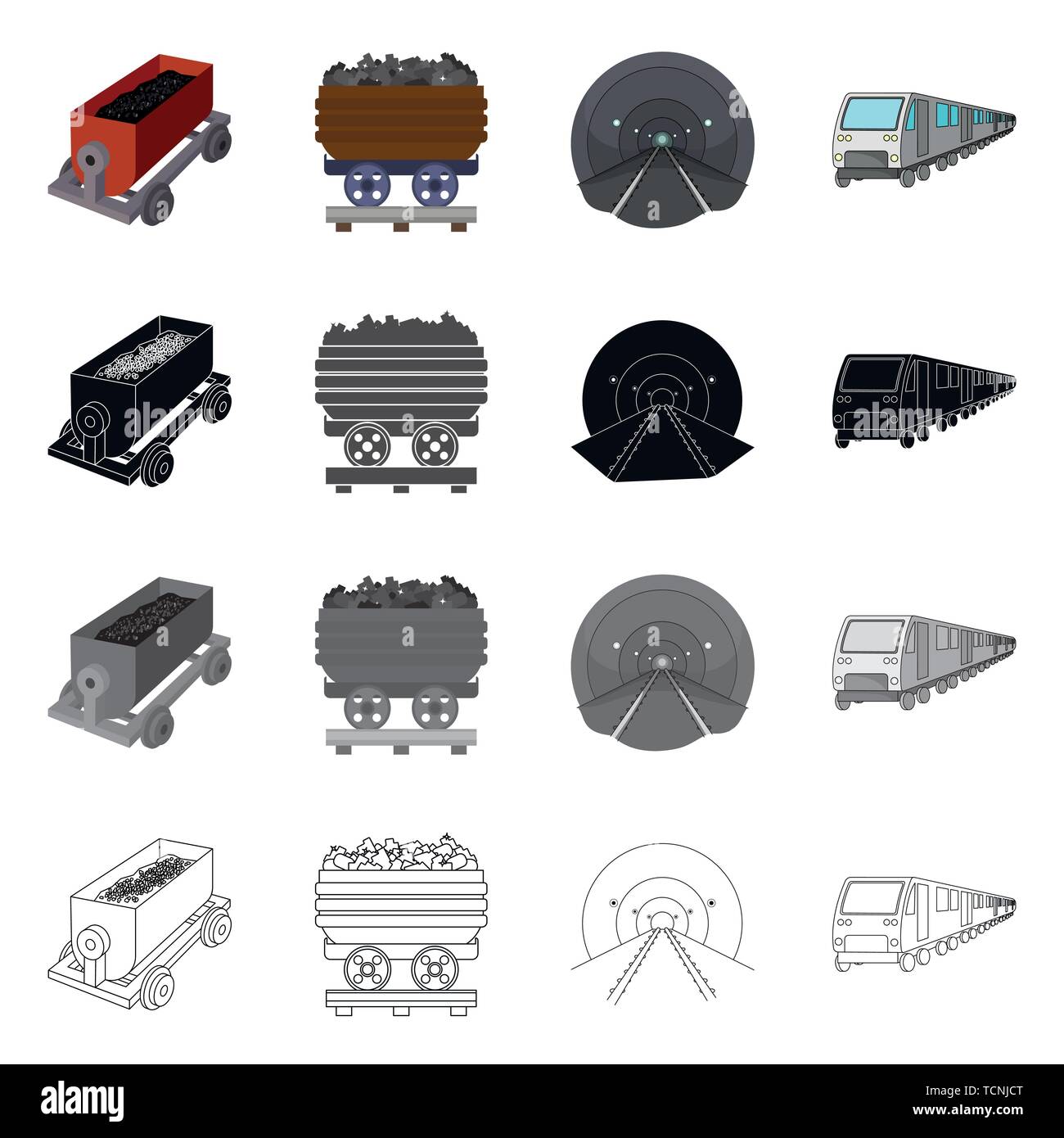 Vector illustration of railroad and train logo. Collection of railroad ...