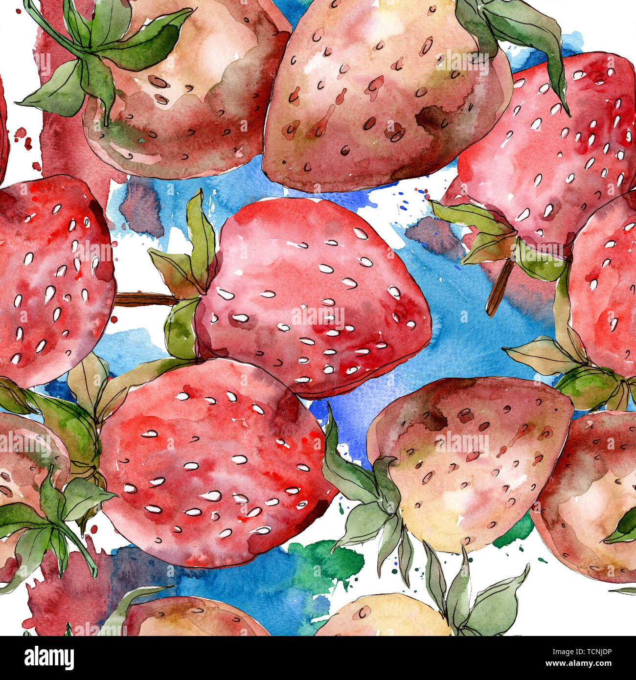 Strawberry healthy isolated. Watercolor background illustration set ...