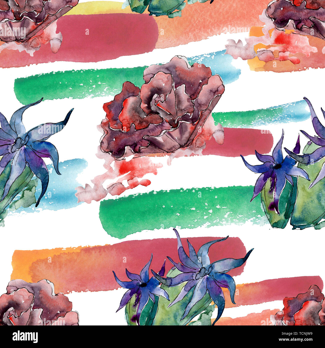 Colorful aquatic underwater nature coral reef. Watercolor illustration ...