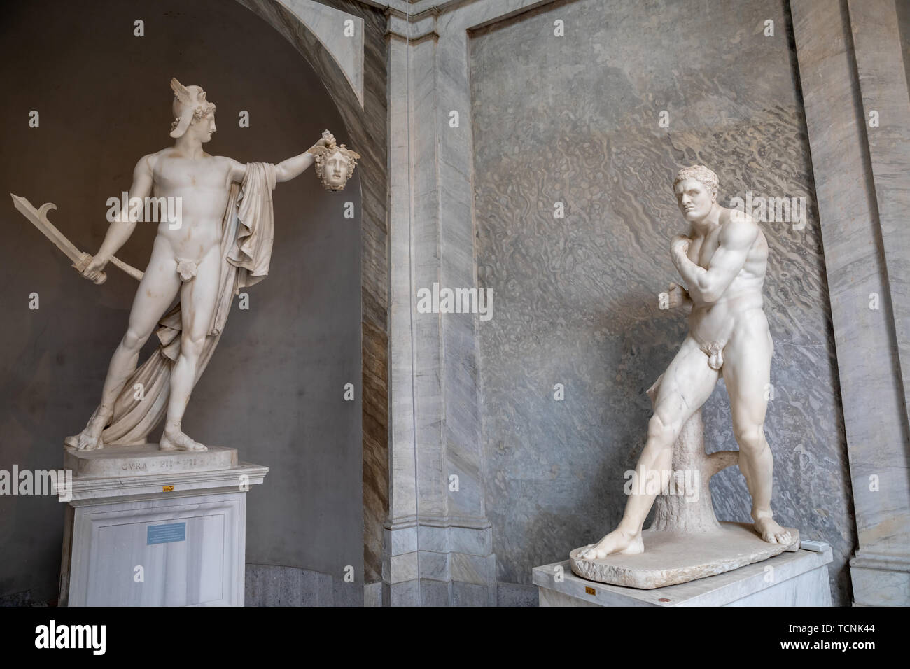 Rome, Italy - June 22, 2018: Baroque marble sculptures in Vatican ...