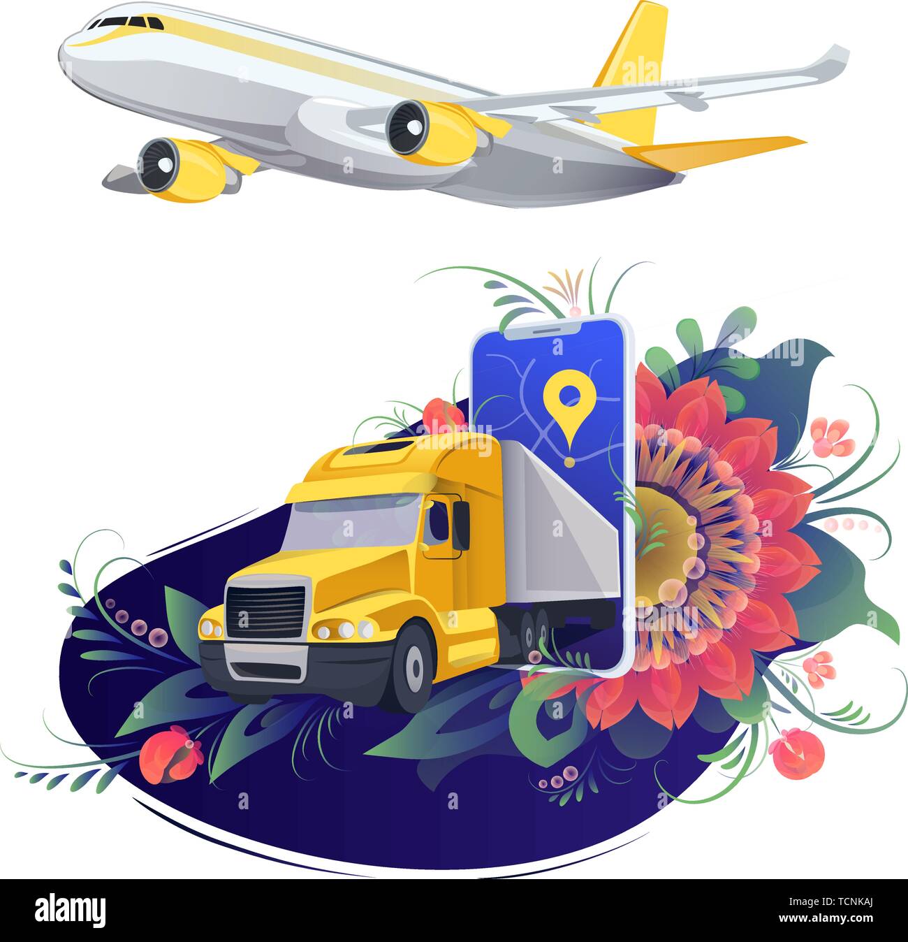 Flight tracking map Stock Vector Images - Alamy