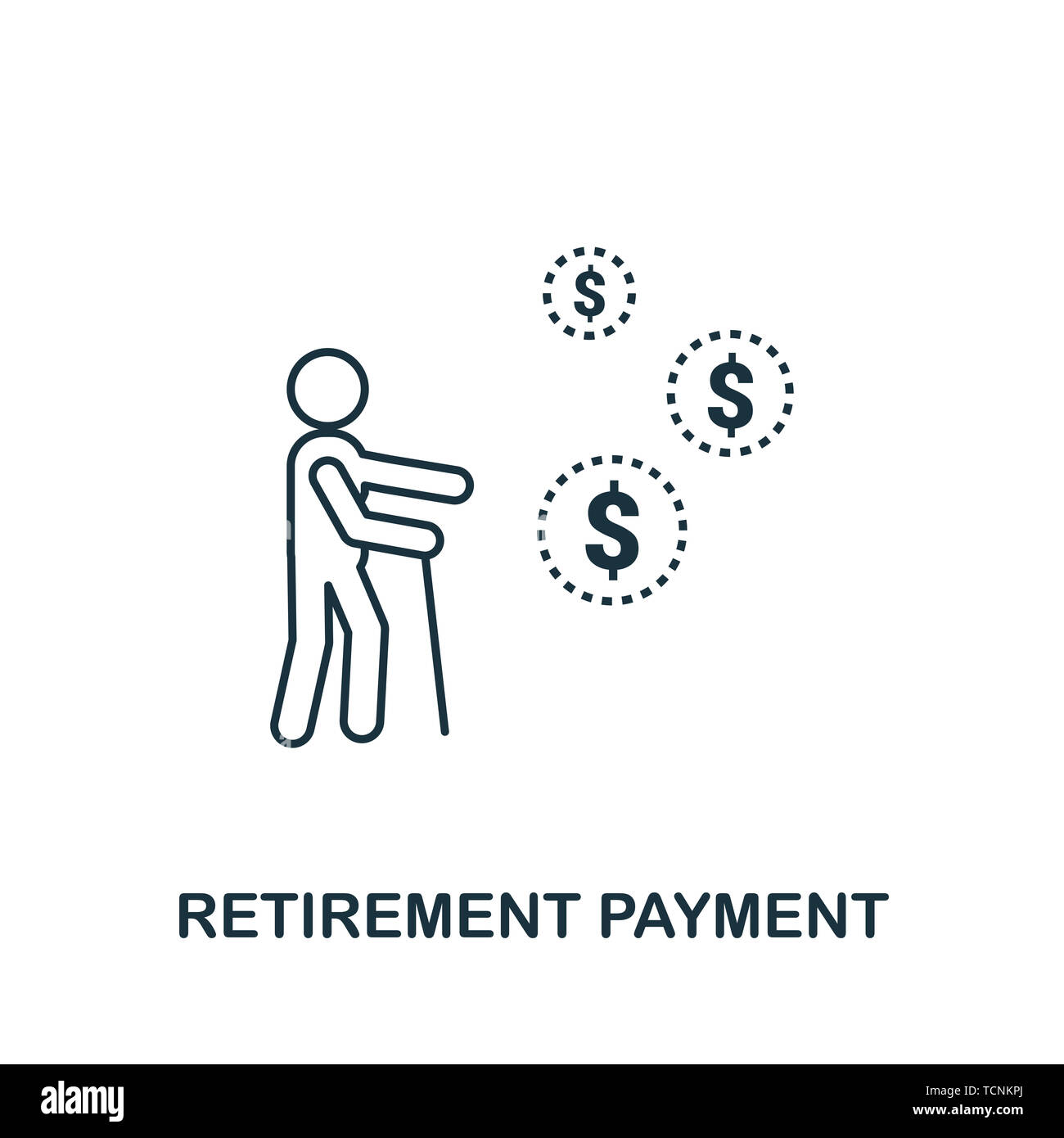 Retirement Payment outline icon. Thin line style icons from personal ...