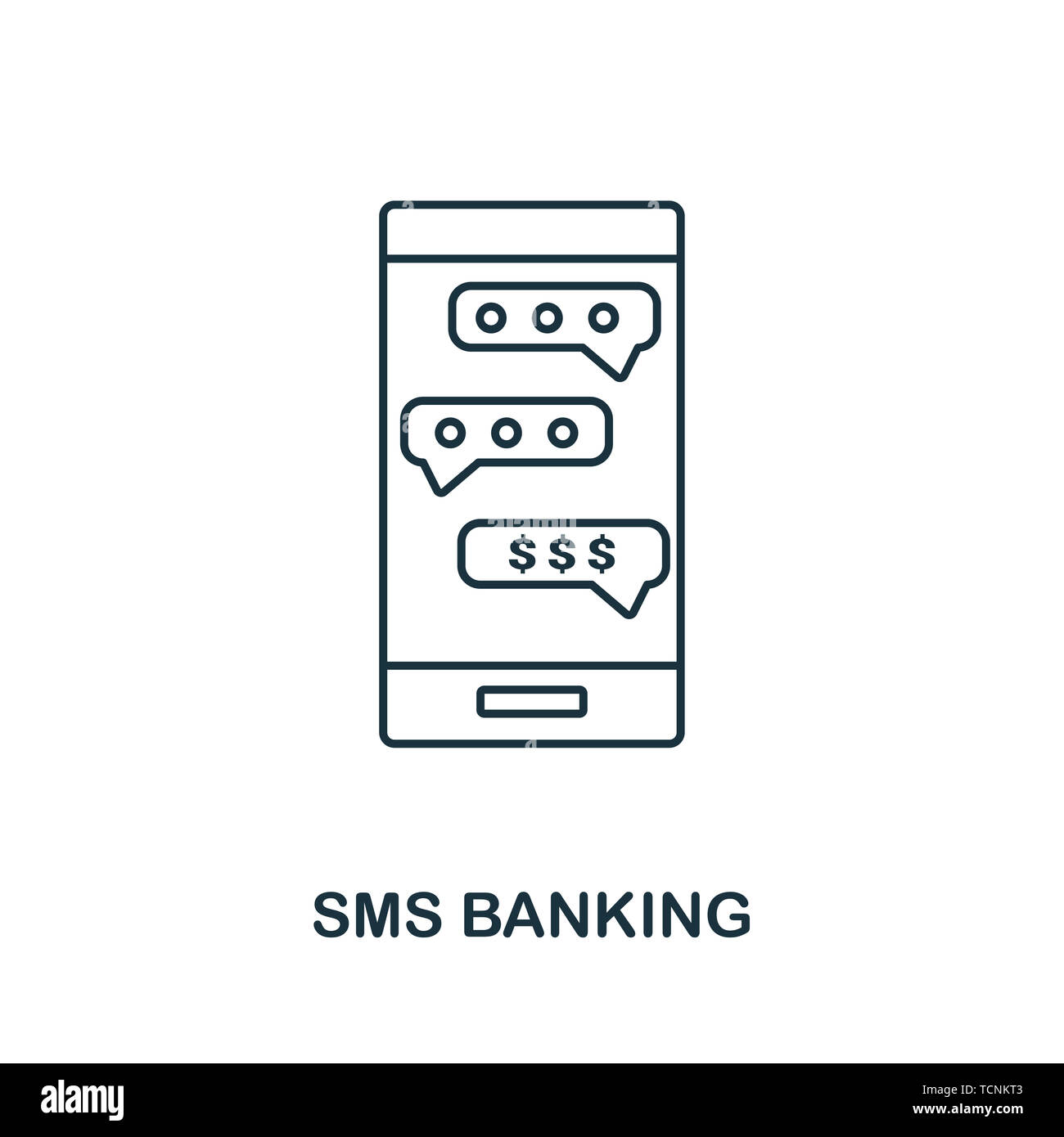 Sms Banking outline icon. Thin line style icons from personal finance ...