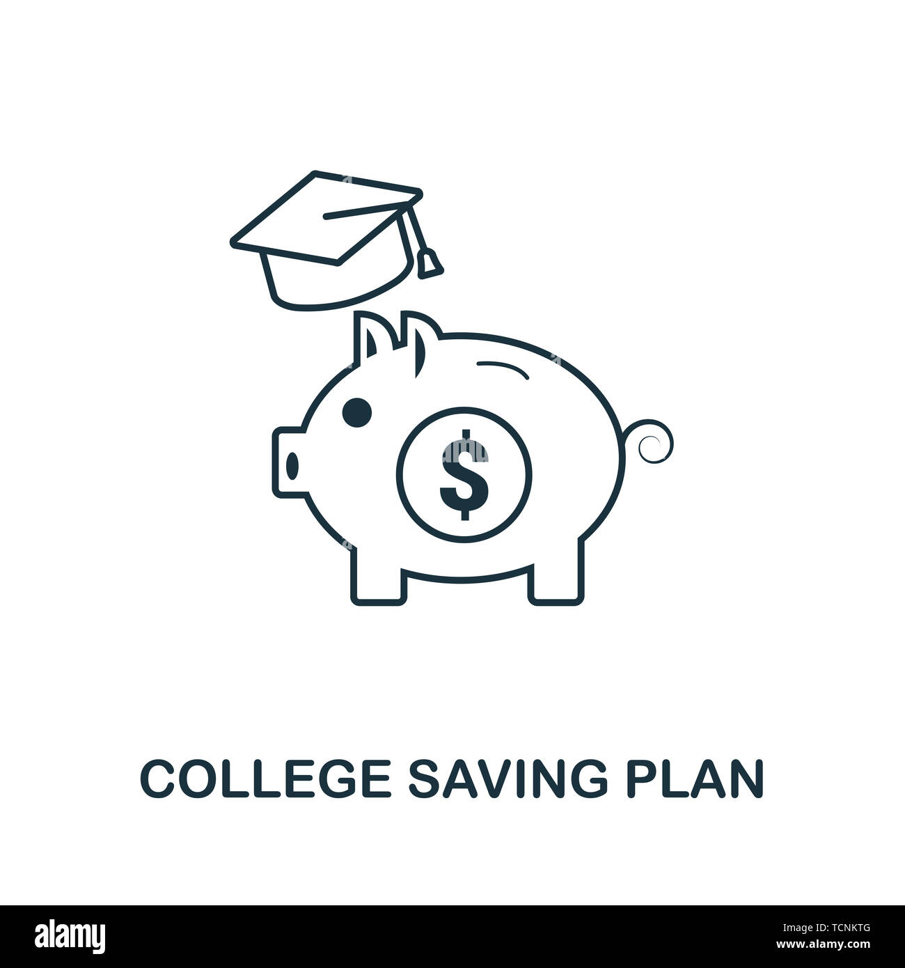 Simple graduation cap line Cut Out Stock Images & Pictures - Alamy