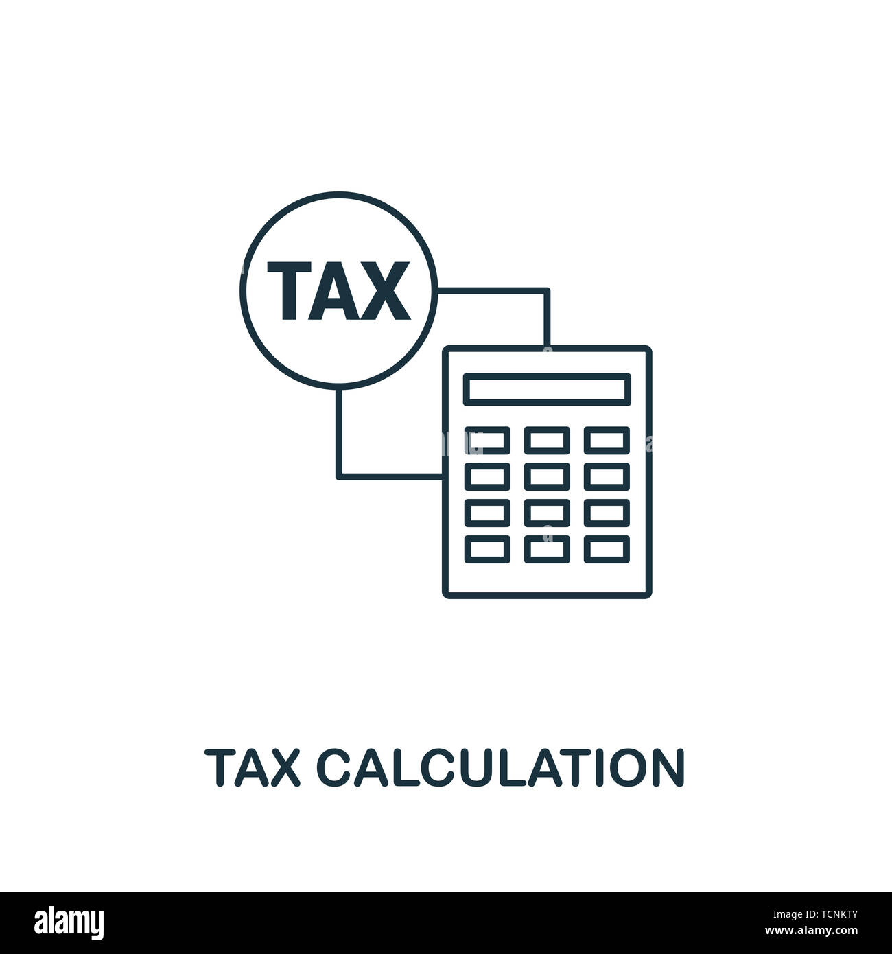 Tax Calculation outline icon. Thin line style icons from personal ...