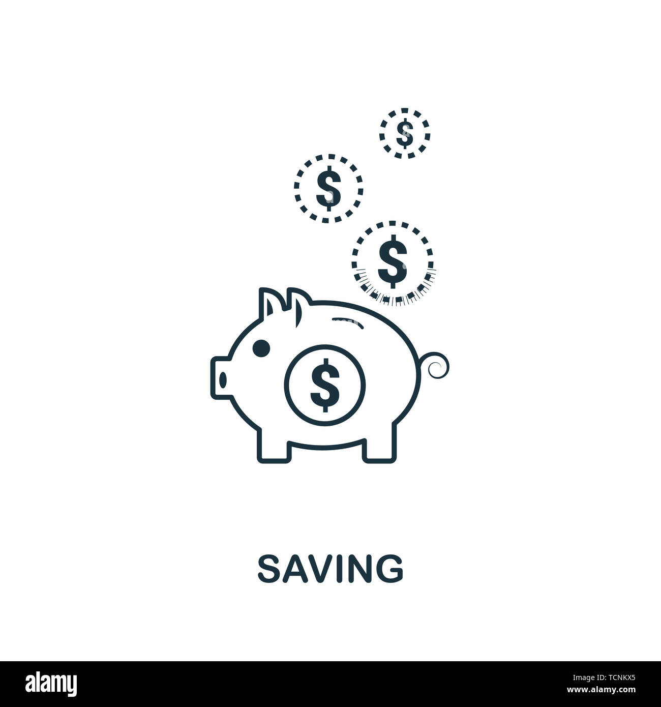 Saving outline icon. Thin line style icons from personal finance icon ...