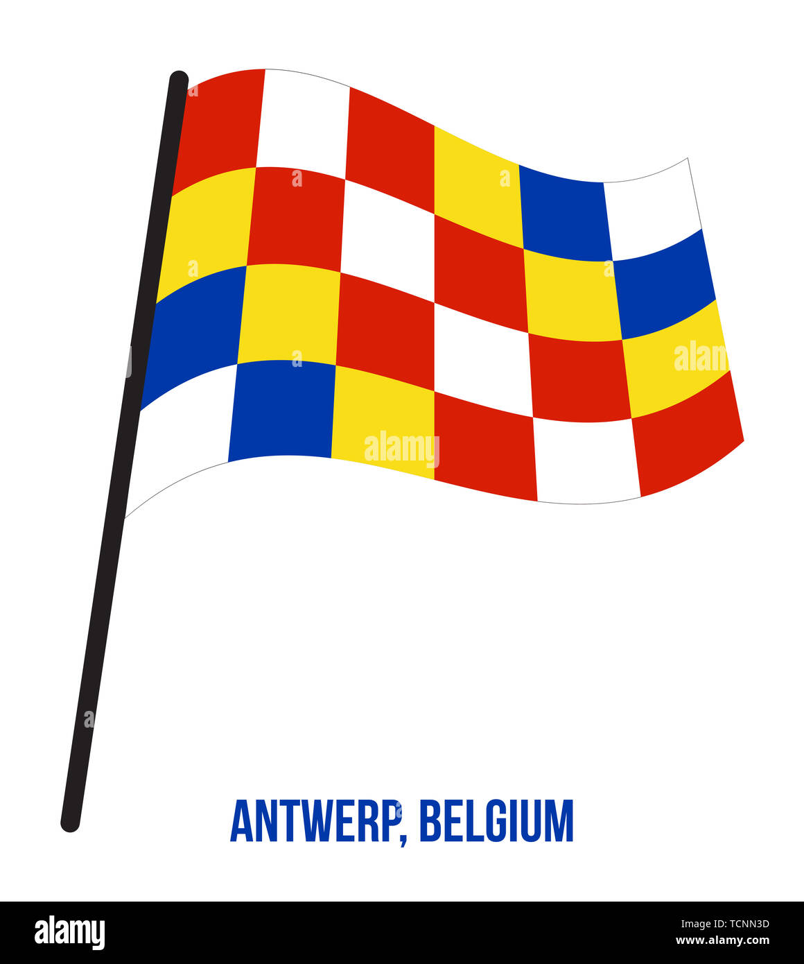 Antwerp Flag Waving Vector Illustration on White Background. Provinces ...