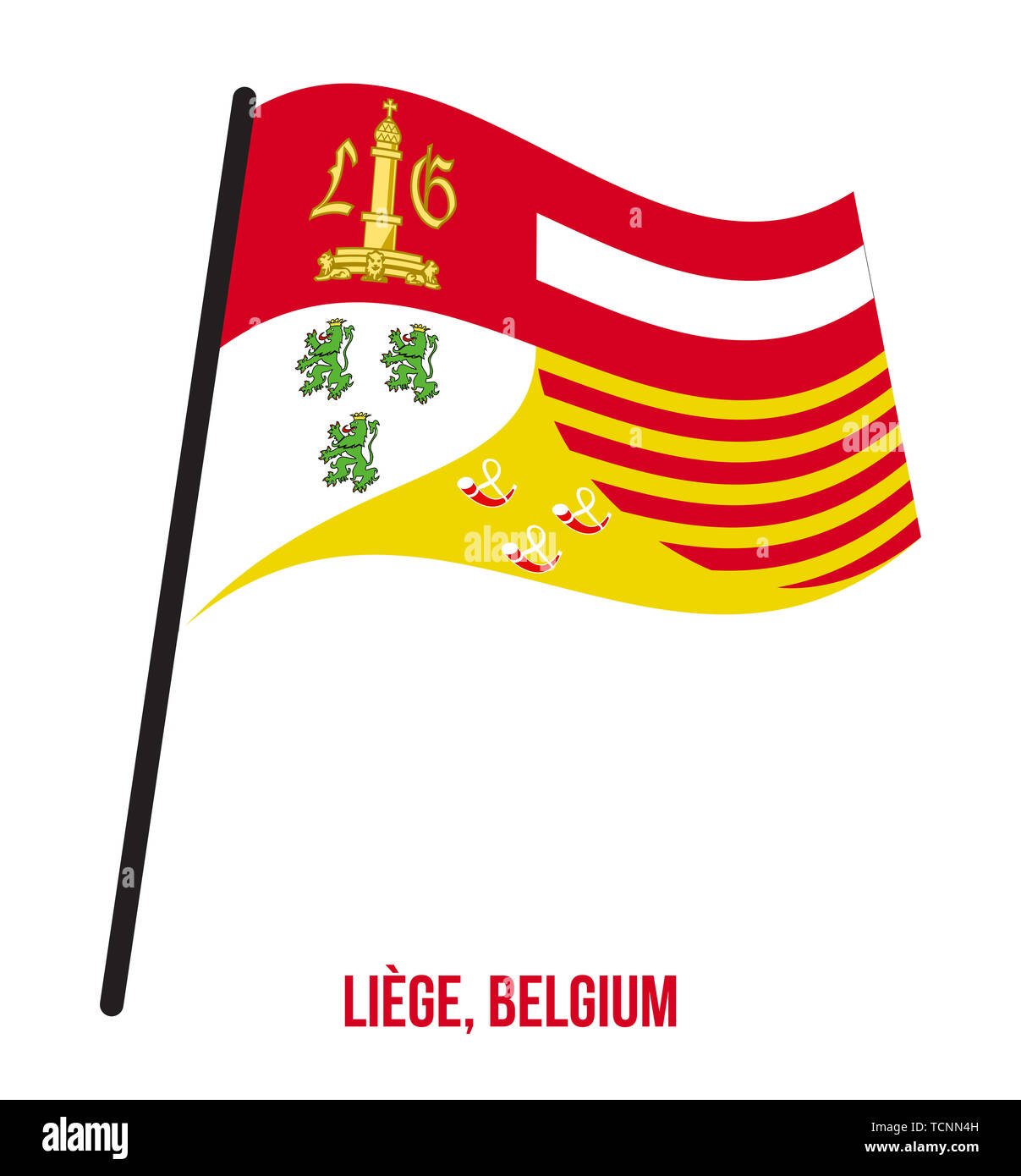 Liege Flag Waving Vector Illustration on White Background. Provinces ...