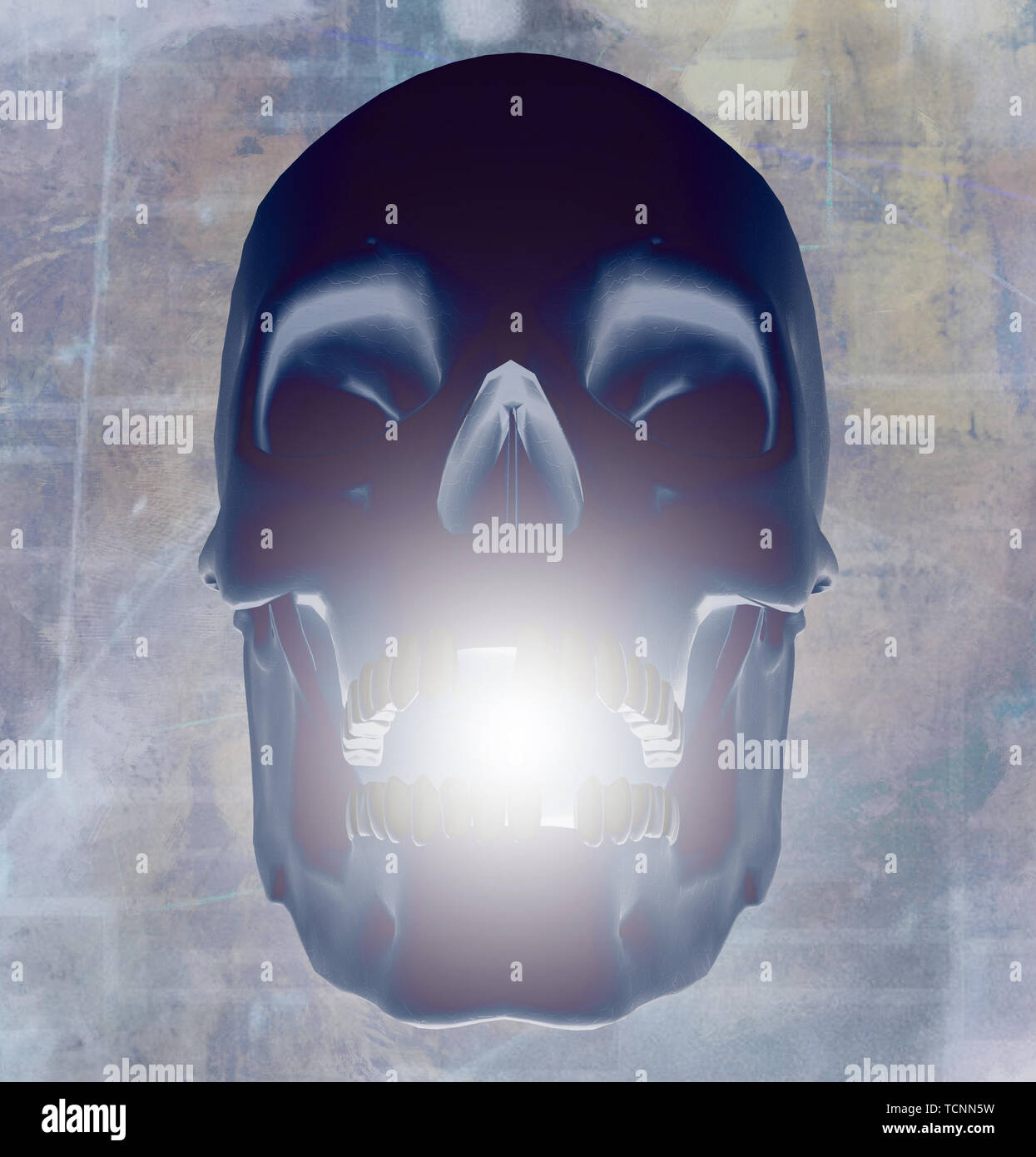 Human skull with glowing light Stock Photo - Alamy