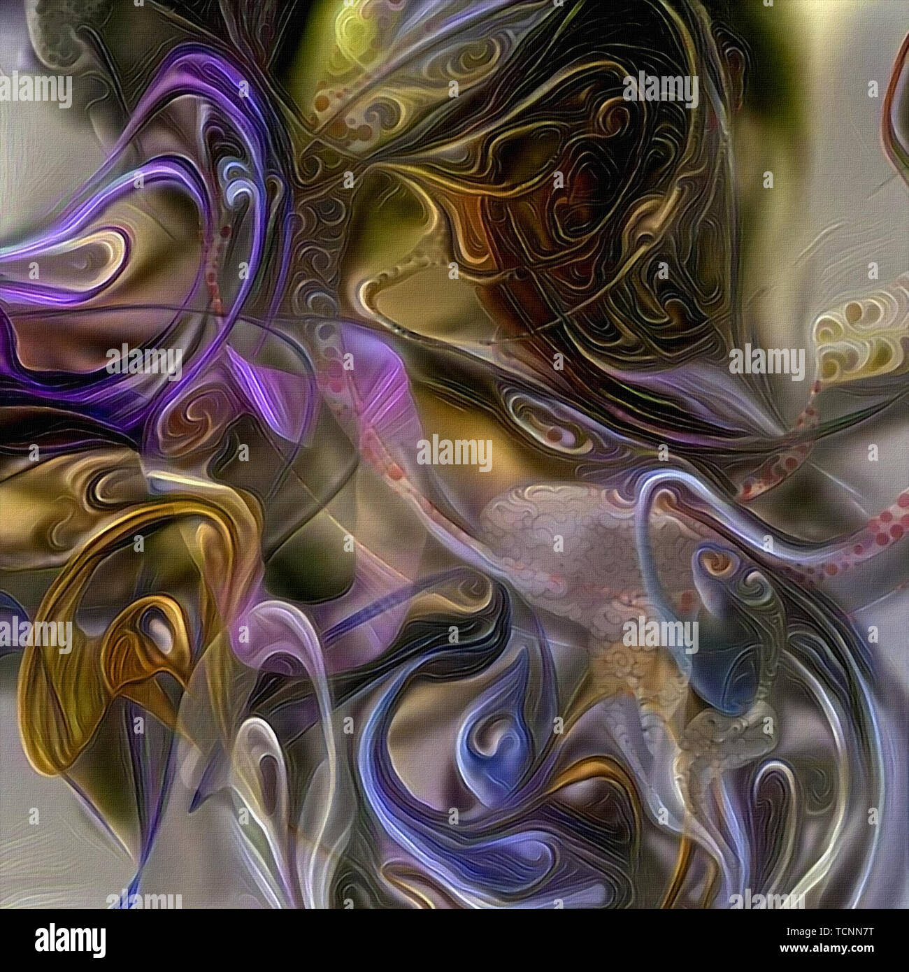Modern abstract painting. Swirling lines Stock Photo - Alamy