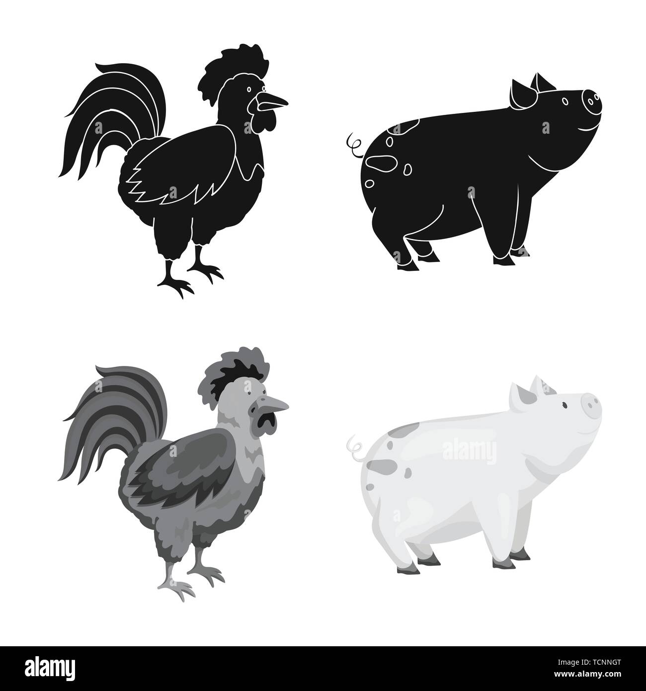 Vector design of breeding and kitchen symbol. Set of breeding and ...
