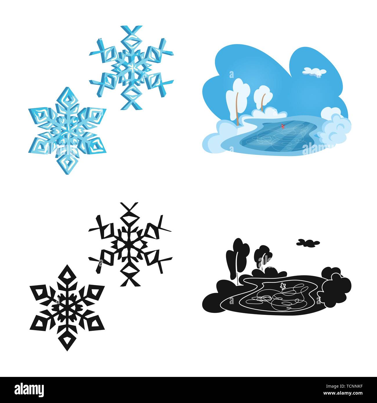 Beautiful frozen pond Cut Out Stock Images & Pictures - Alamy