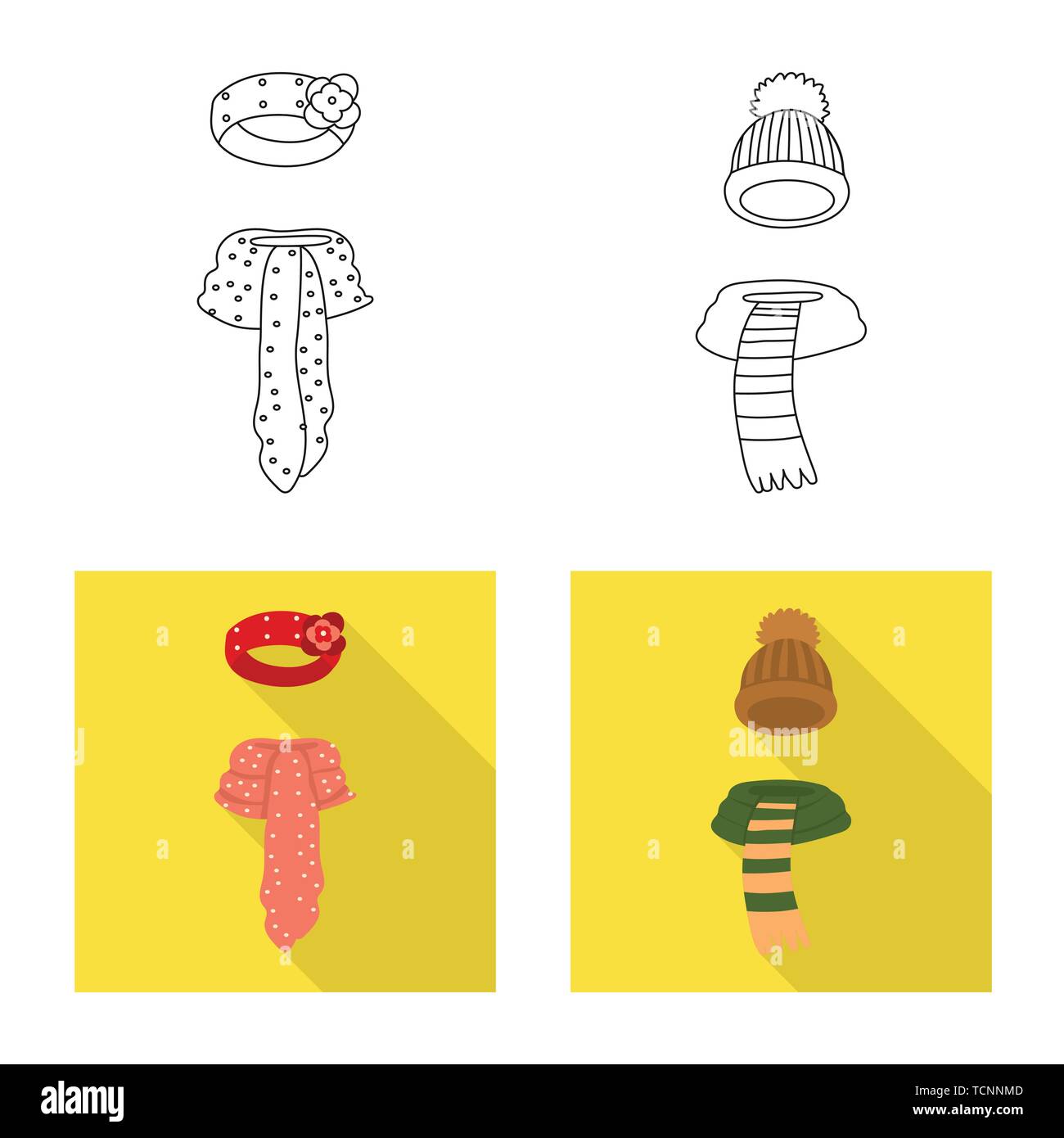 Isolated object of clothes and texture logo. Collection of clothes and ...