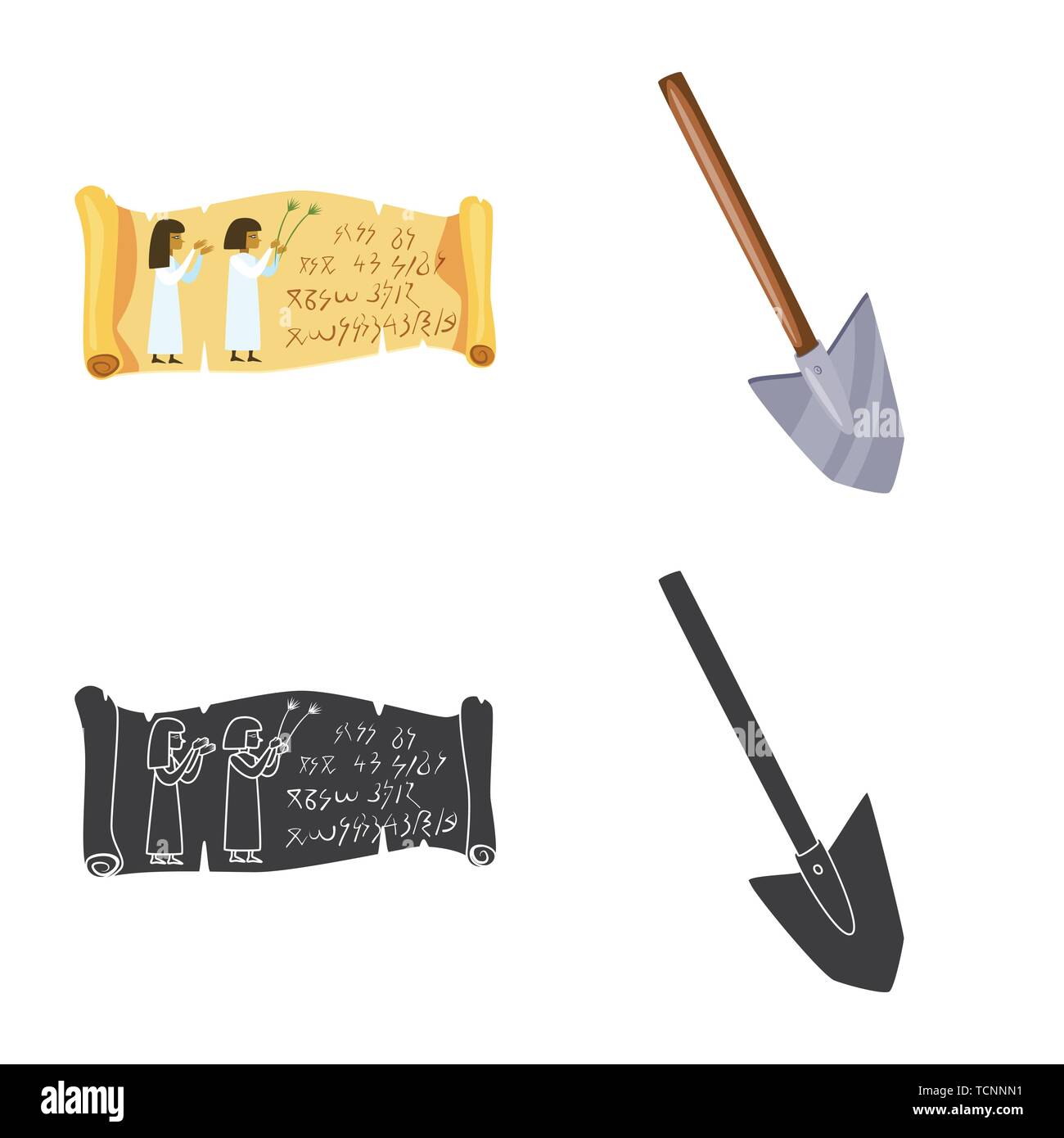 Vector illustration of story and items symbol. Set of story and ...