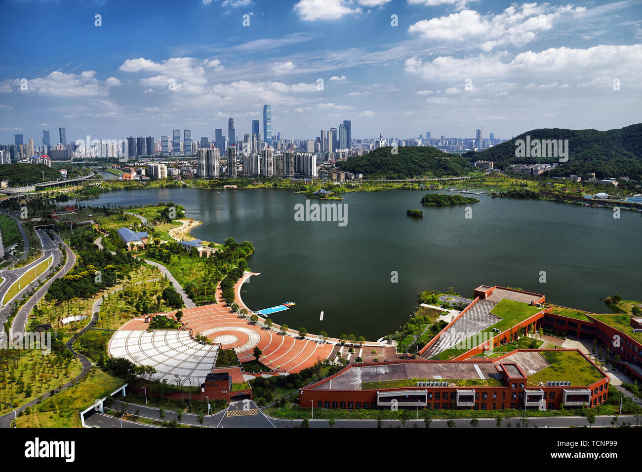 City Scenery of Xianjia Lake West Lake Cultural Park in Changsha Stock ...