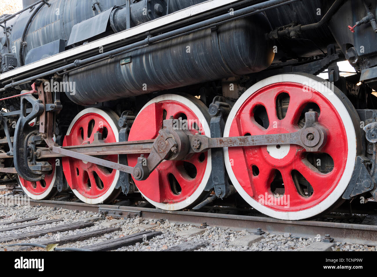 Steam locomotive wheels Stock Photo - Alamy