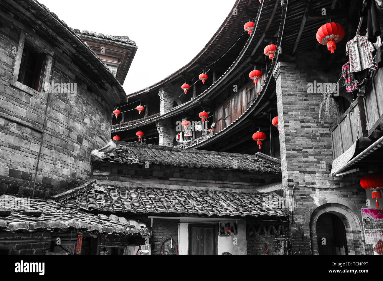 The scenery of the ancient buildings of ethnic minorities in Yuan ...