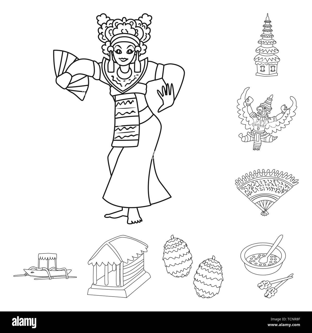 Bali flower woman Stock Vector Images - Alamy