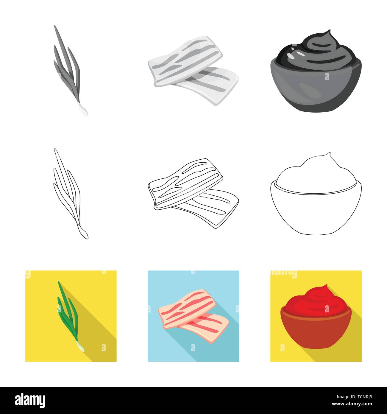 Vector illustration of taste and product icon. Set of taste and cooking ...
