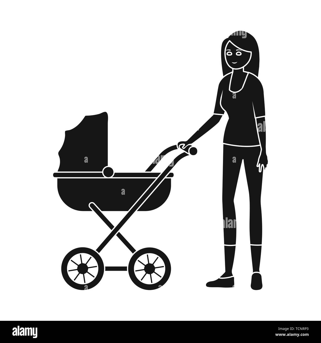 Vector design of mother and pram icon. Collection of mother and mom ...