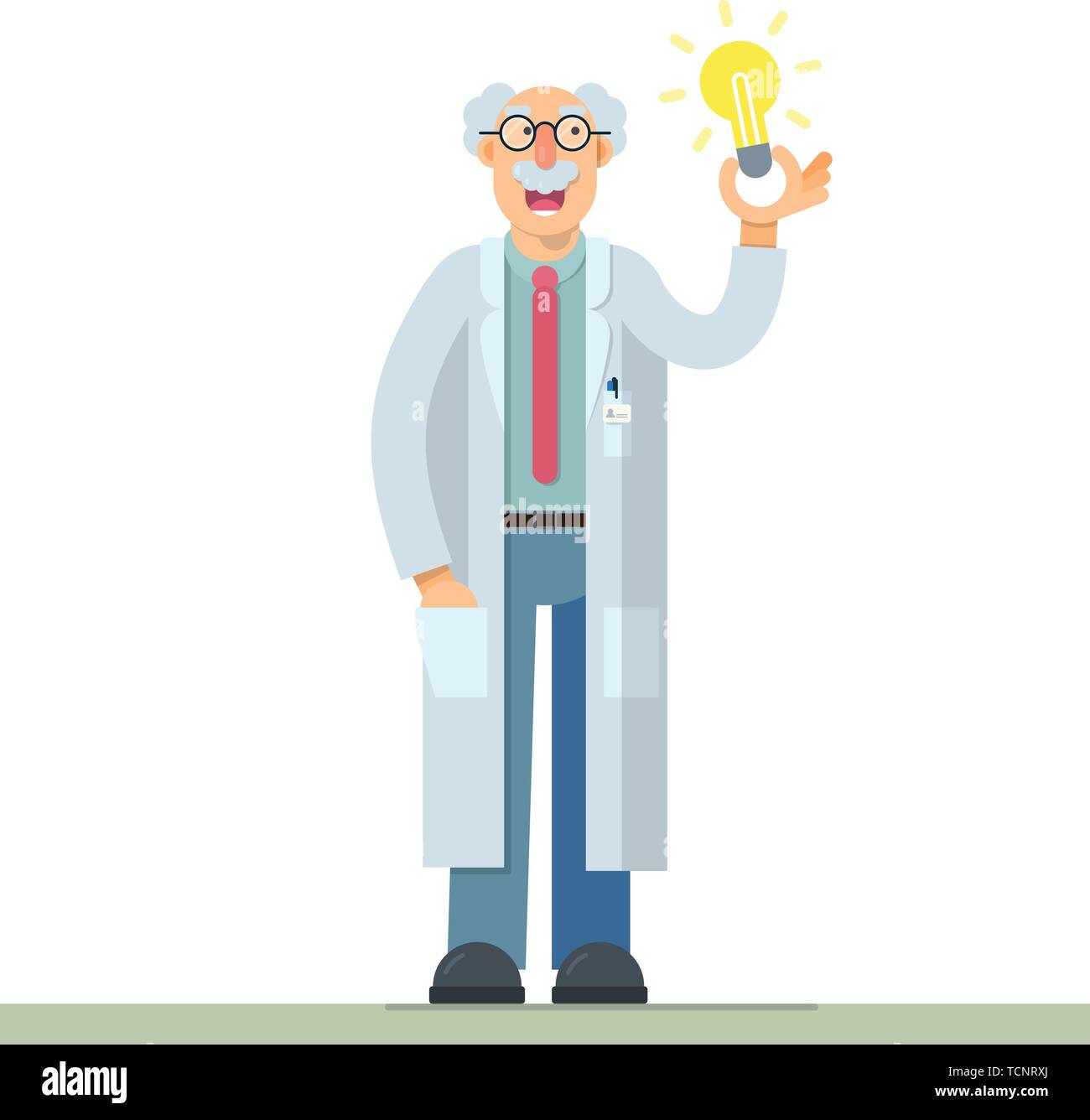 cute vector illustration of scientist inventor in flat style Stock ...