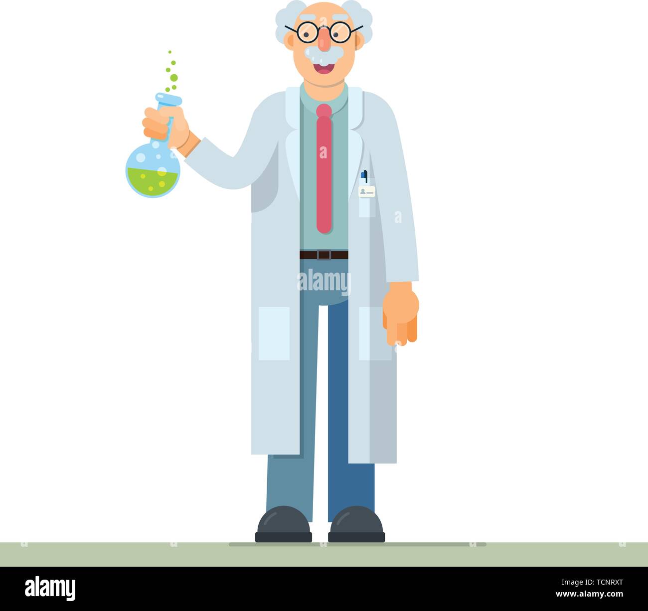 cute vector illustration of scientist inventor in flat style Stock ...