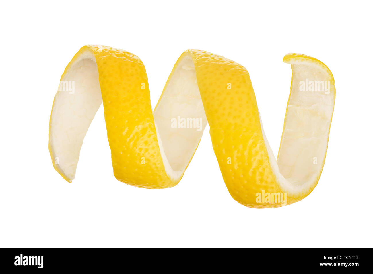 Lemon peel isolated on white background without a shadow. Healthy food ...