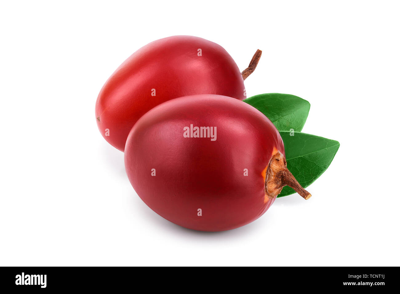 Fresh tamarillo fruit with leaves isolated on white background Stock ...