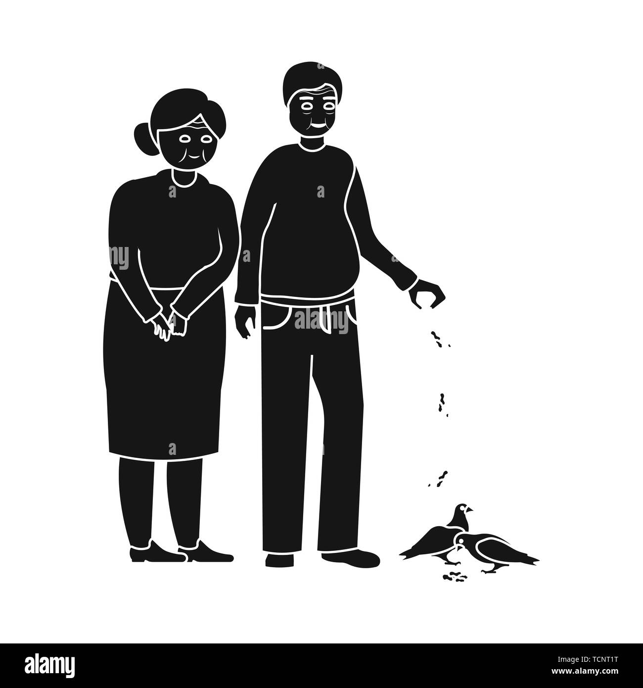Vector design of grandparents and old logo. Set of grandparents and man ...