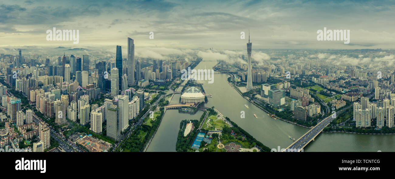 Panorama of Guangzhou, Guangzhou after the rain is like a wonderland ...