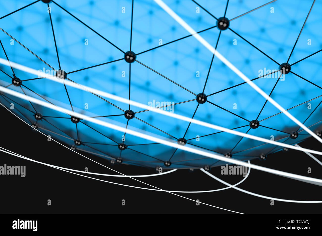 Three-dimensional rendering, sphere lines and nodes Stock Photo - Alamy