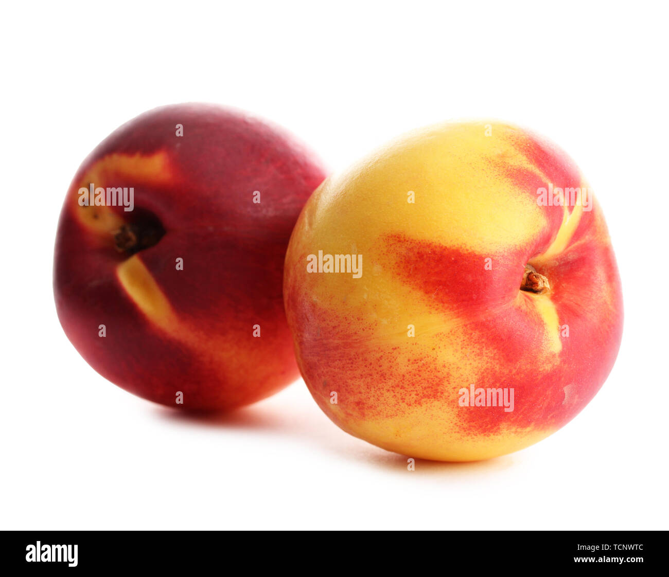 ripe nectarines, isolated on white Stock Photo - Alamy