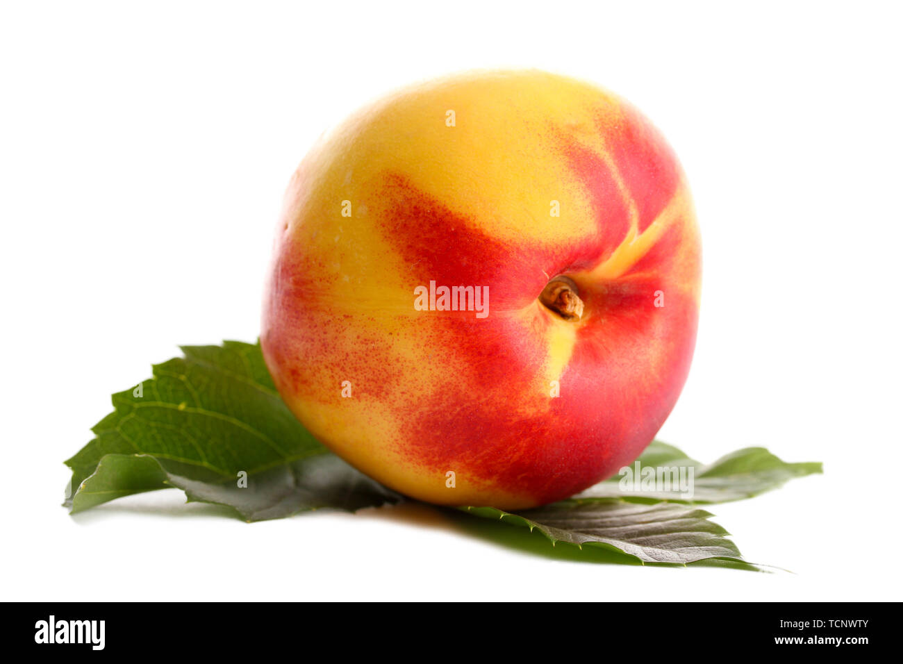 ripe nectarine, isolated on white Stock Photo - Alamy