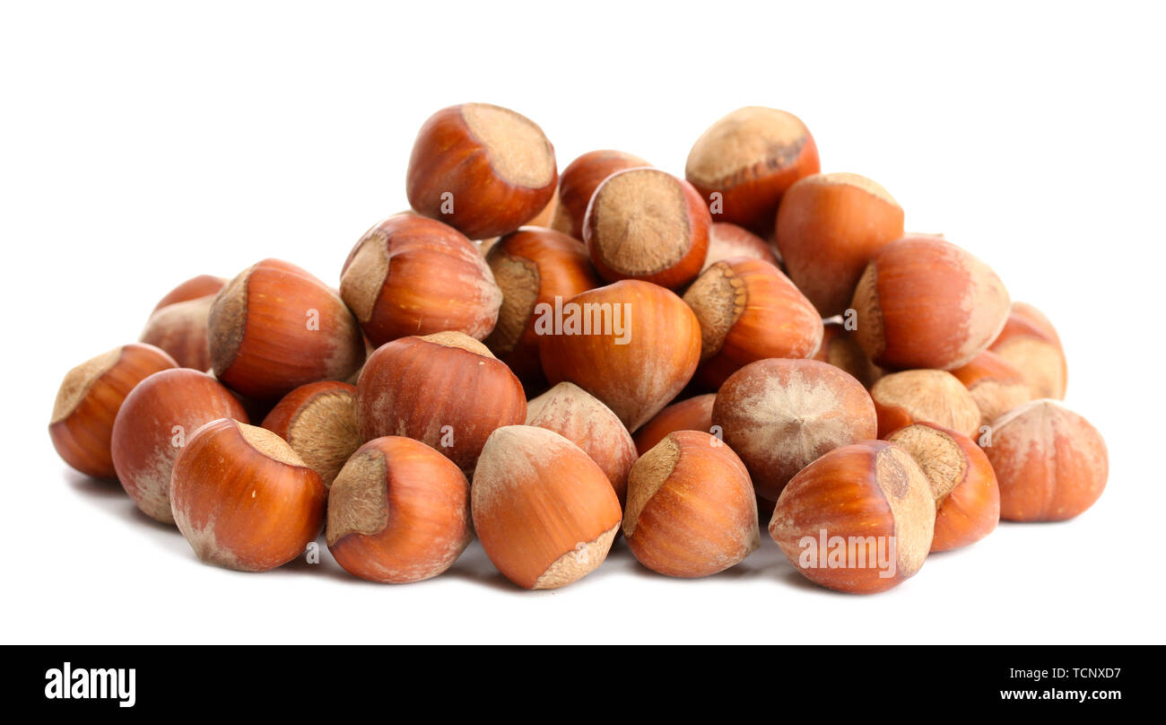 tasty hazelnuts, isolated on white Stock Photo - Alamy