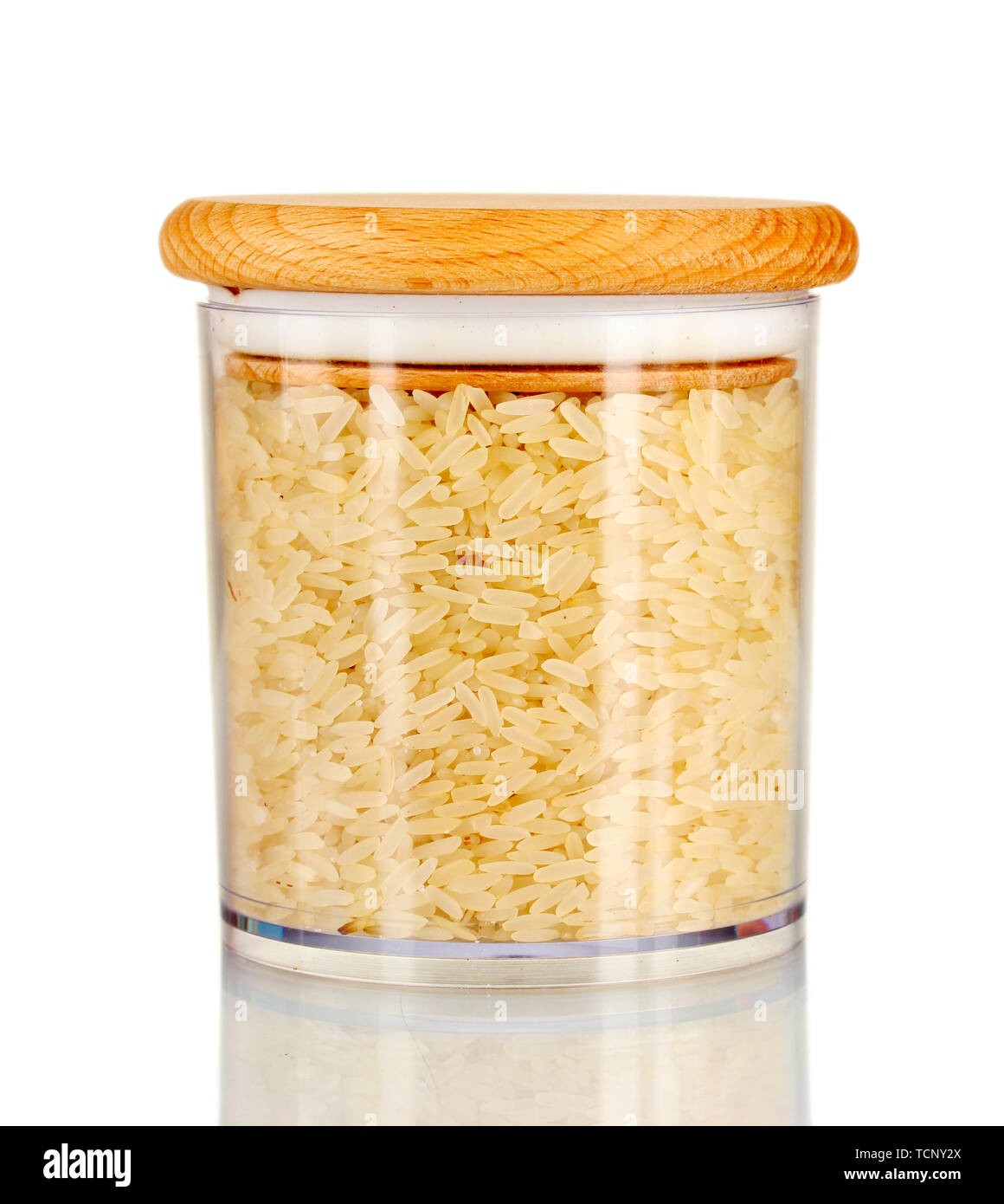 rice in jar on white background Stock Photo - Alamy