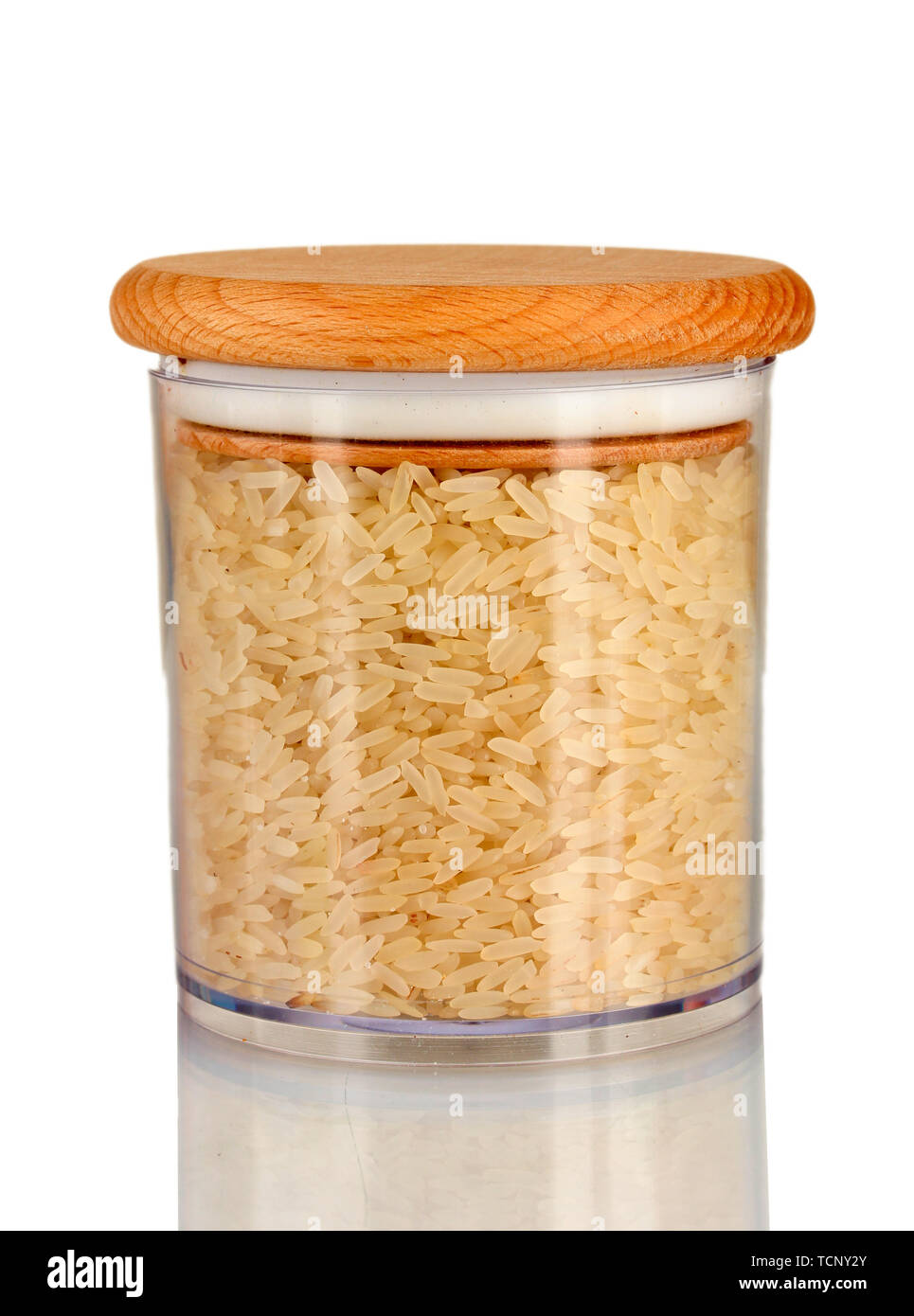 rice in jar on white background Stock Photo - Alamy