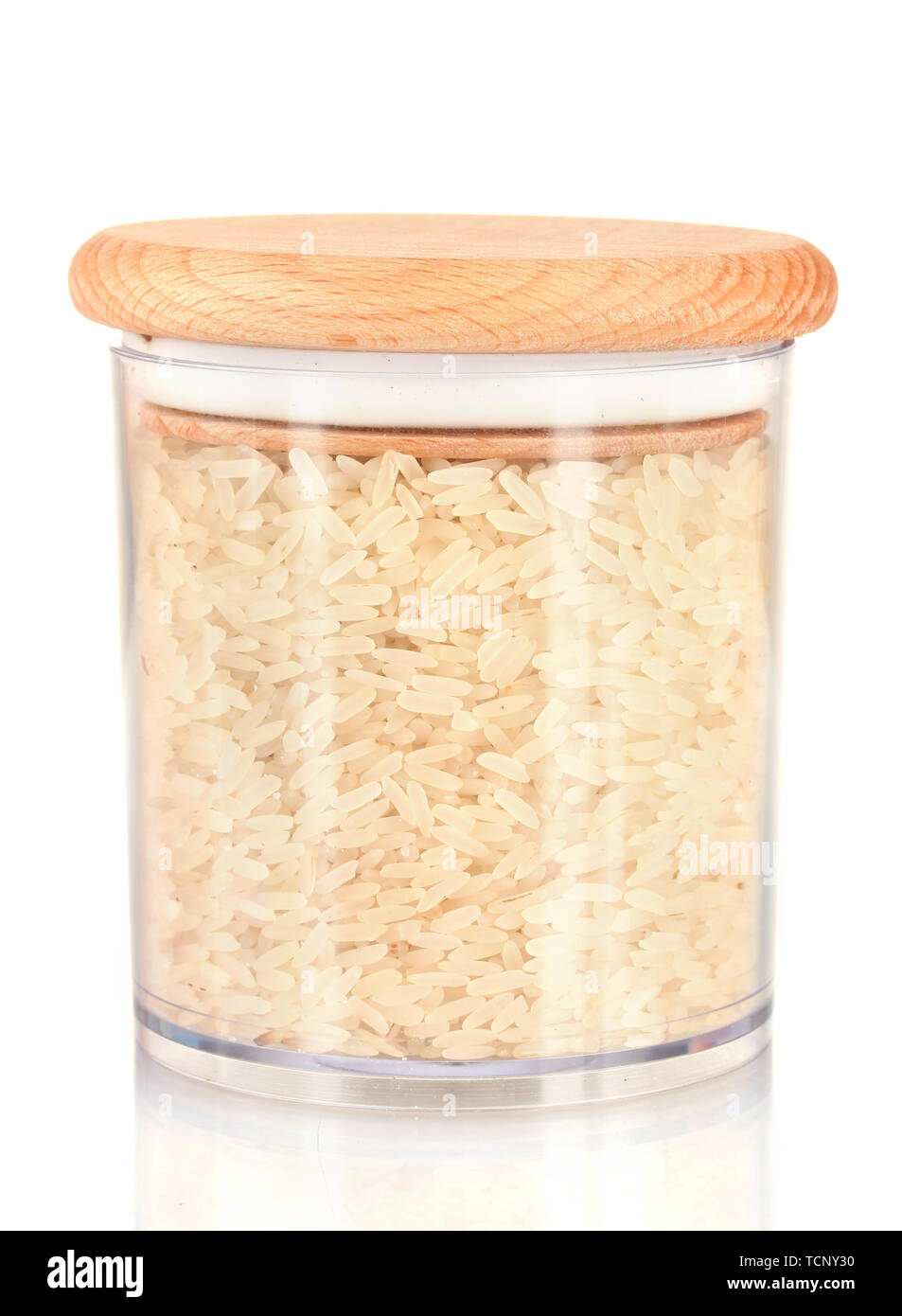 rice in jar on white background Stock Photo - Alamy