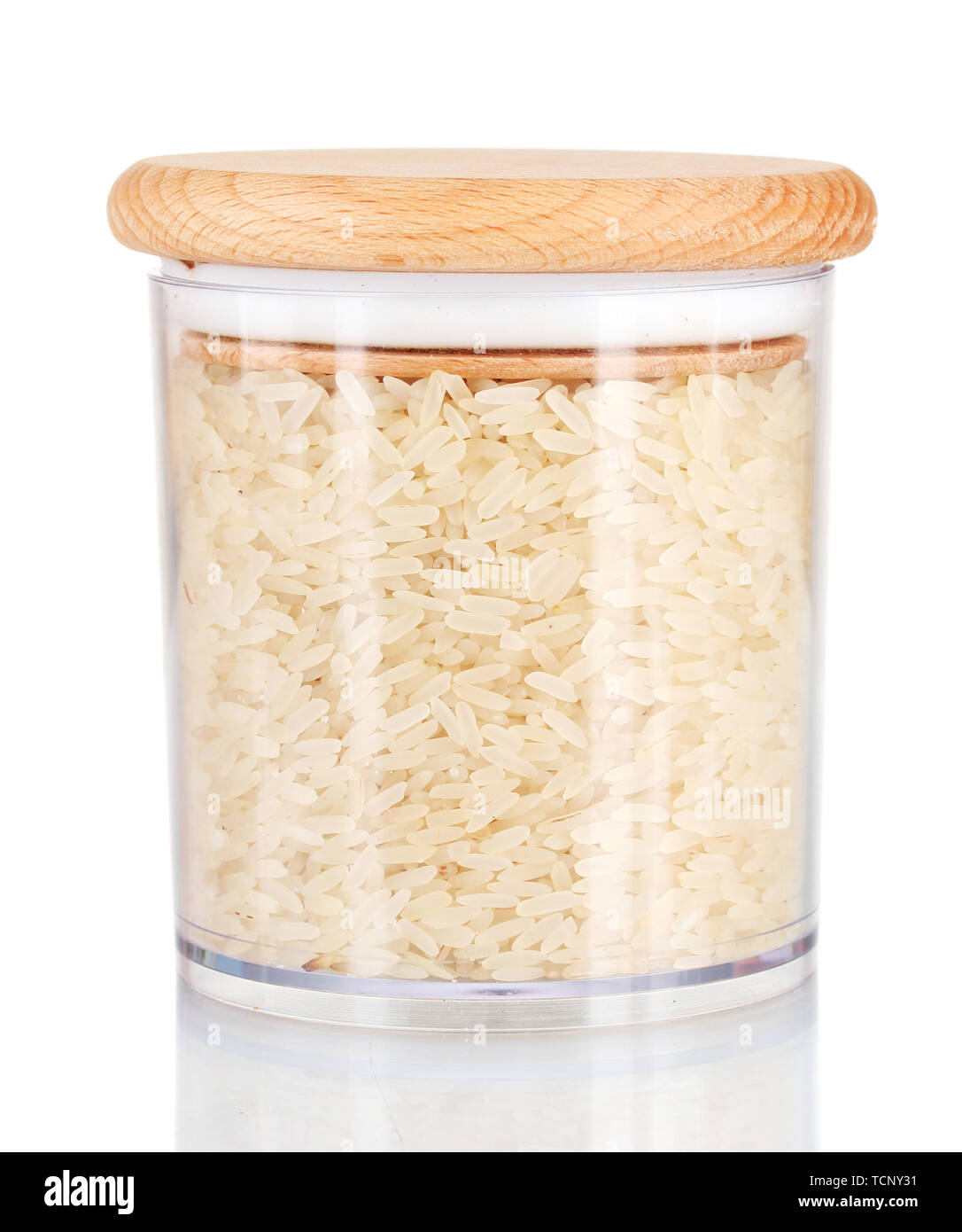 rice in jar on white background Stock Photo - Alamy