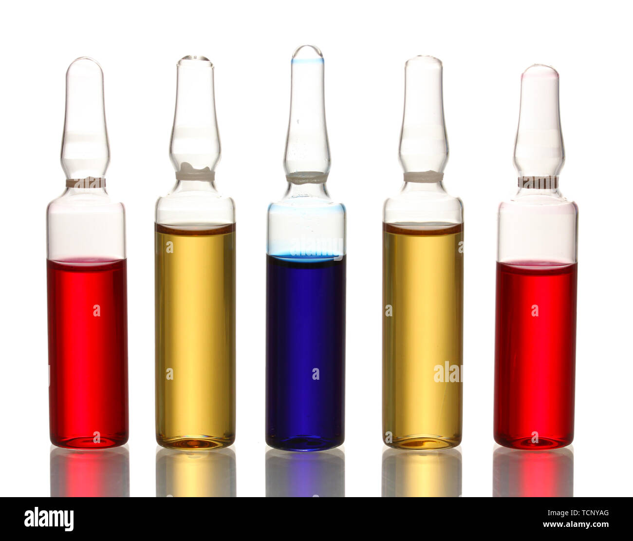 medical ampules with bright liquid, isolated on white Stock Photo - Alamy