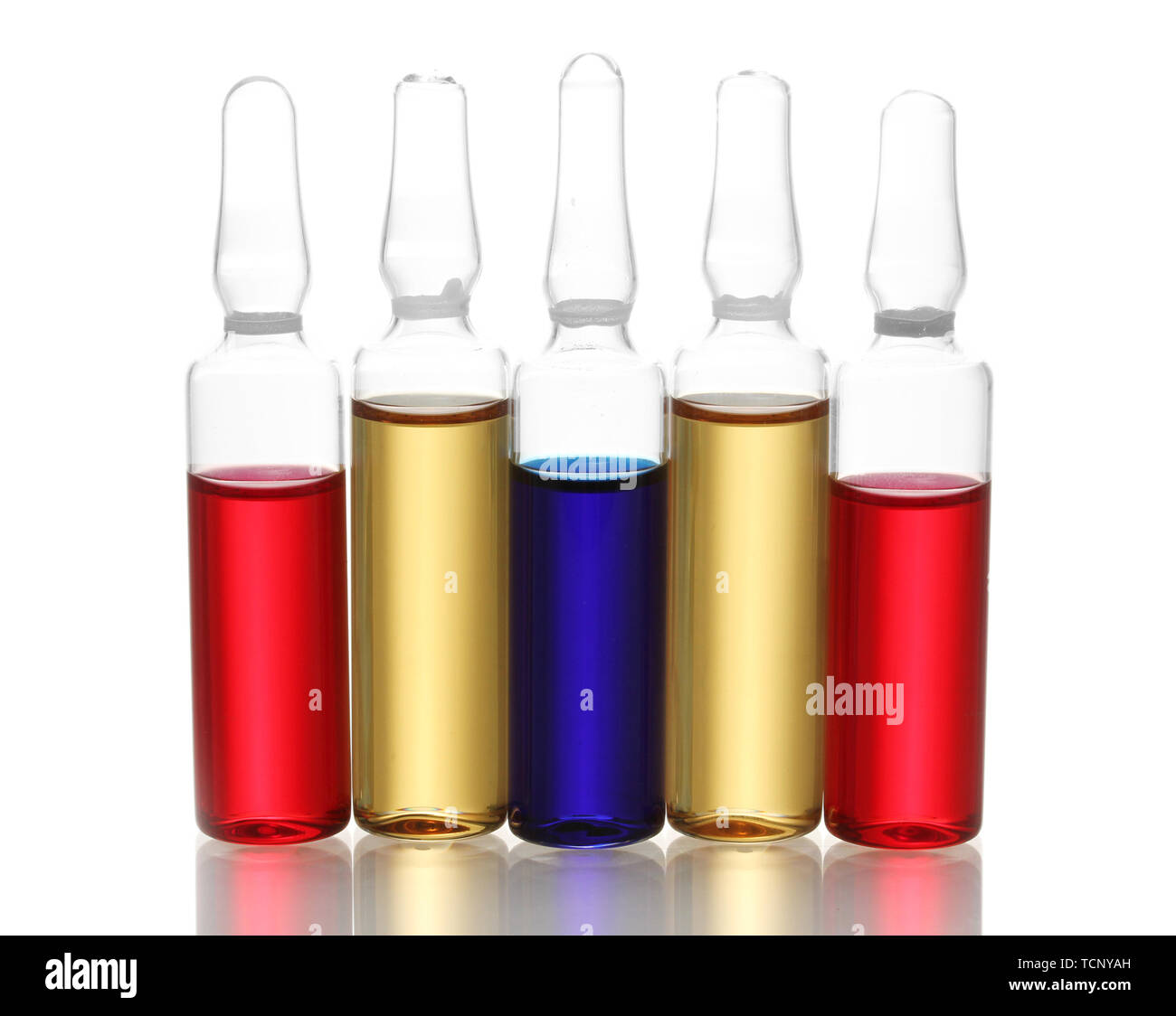 medical ampules with bright liquid, isolated on white Stock Photo - Alamy